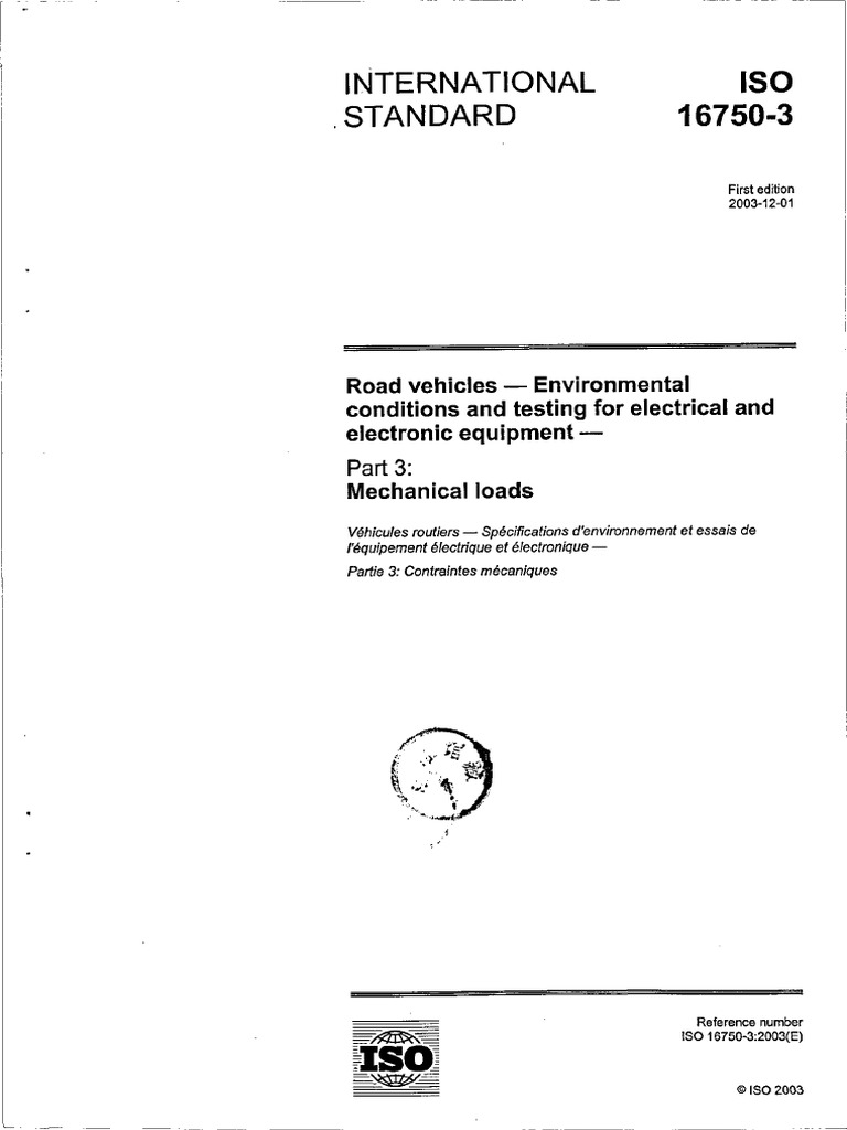 ISO 16750-3: Mechanical Loads Testing | PDF | International ...