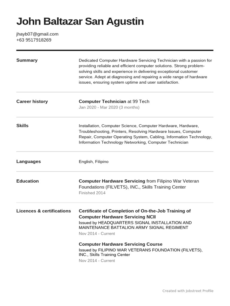 JSAN AGUSTIN Jobstreet Resume | PDF