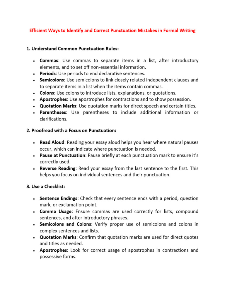 Punctuation Mistakes in Formal Writing | PDF | Comma | Punctuation