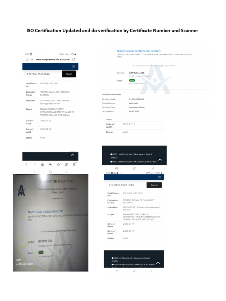 ISO Certification Updated and Do Verification by Certificate Number and ...
