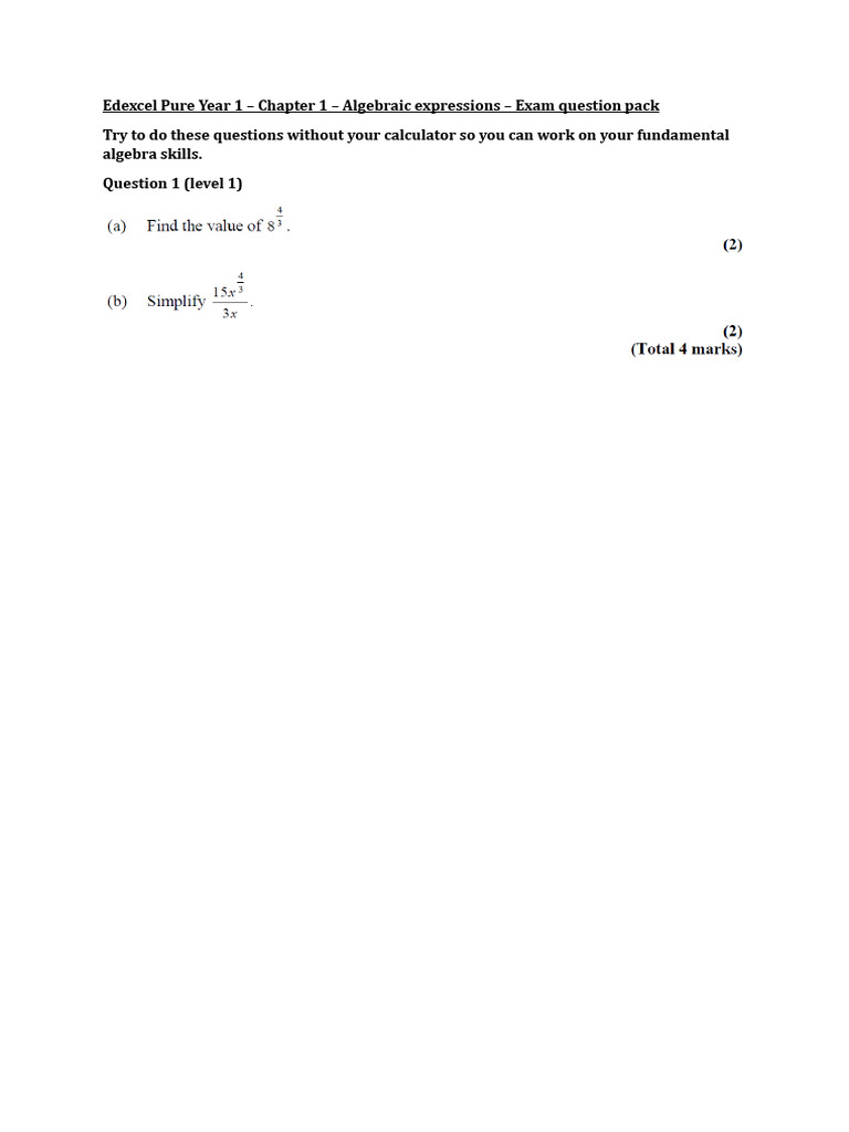 Chapter+1+–+Algebraic+Expressions | PDF