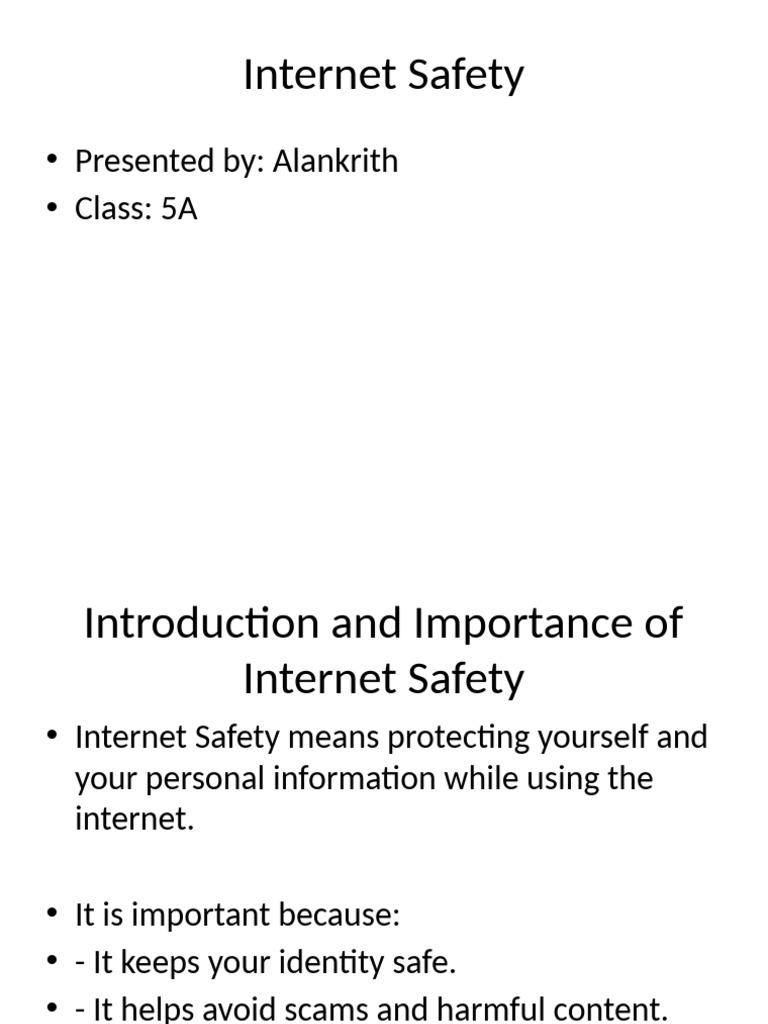 Alankrith 5A Internet Safety Presentation | PDF