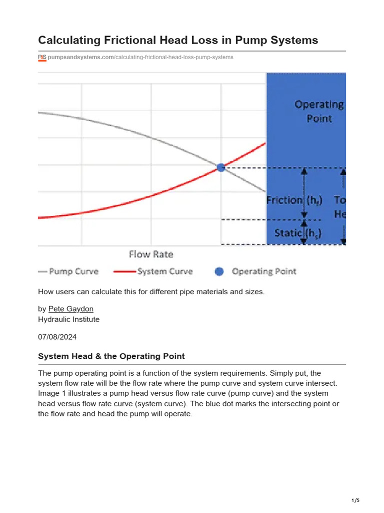 Friction Head Loss in Pump Systems | PDF | Pump | Mechanical Engineering