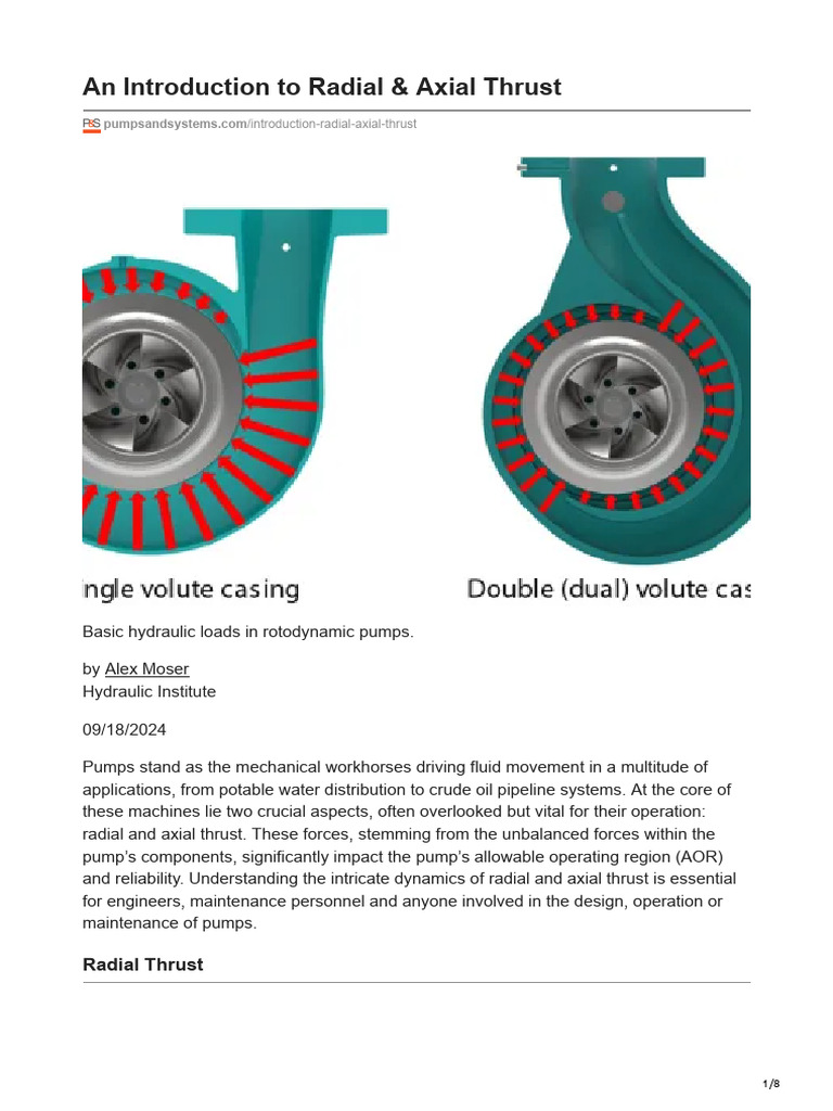 An Introduction To Radial Axial Thrust | PDF | Pump | Force