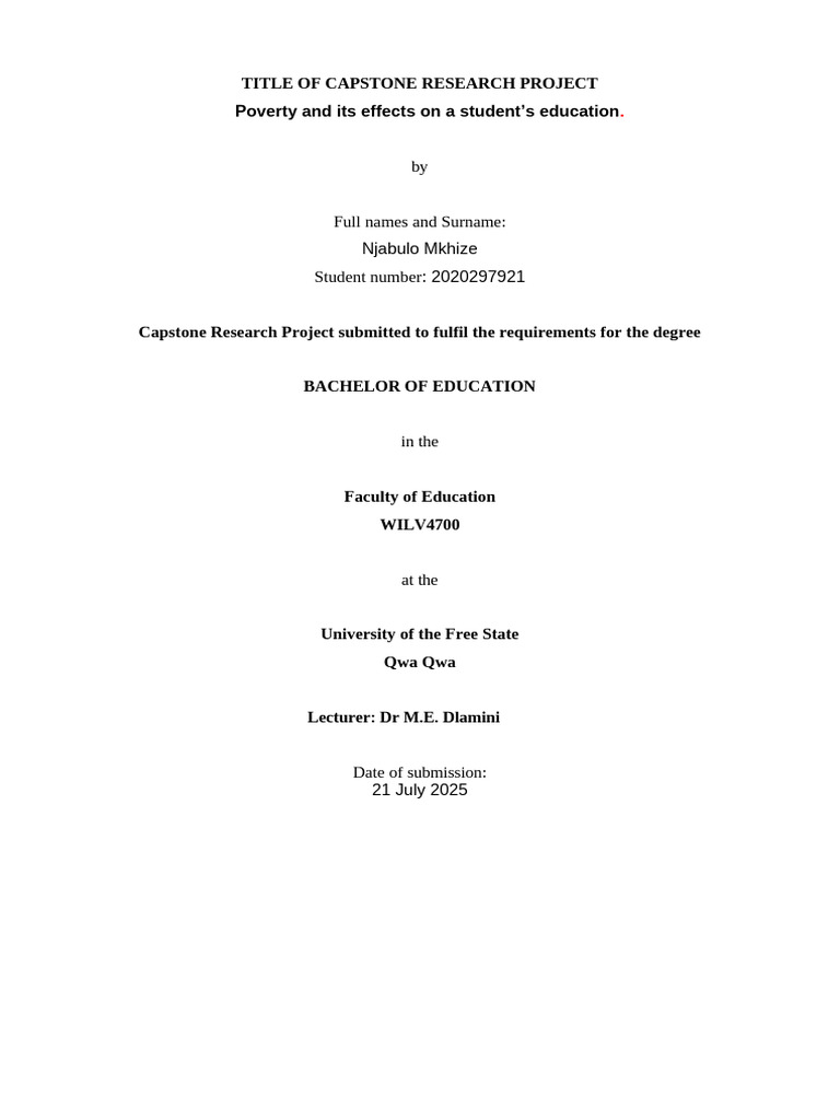 Capstone Research Template | PDF | Poverty | Poverty & Homelessness