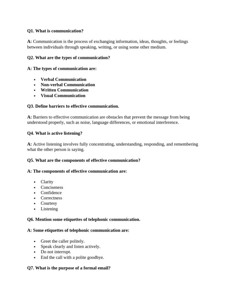 Class 10th Communication Skilss 2 Pdf Communication Body Language