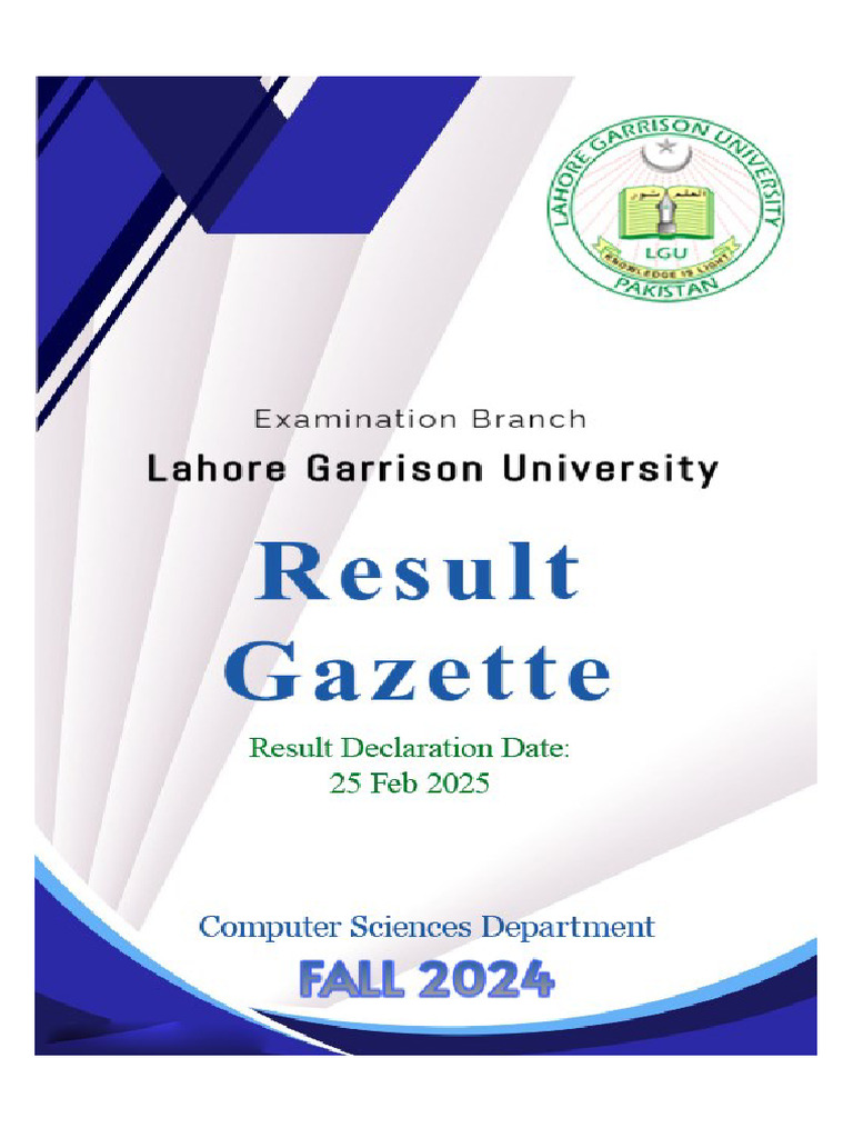 LGU Computer Science Result Gazette 2024 | PDF | Software Engineering ...