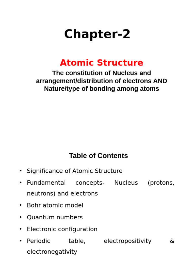 Lecture Revised Notes-Chapter 2 | PDF | Atomic Orbital | Atoms