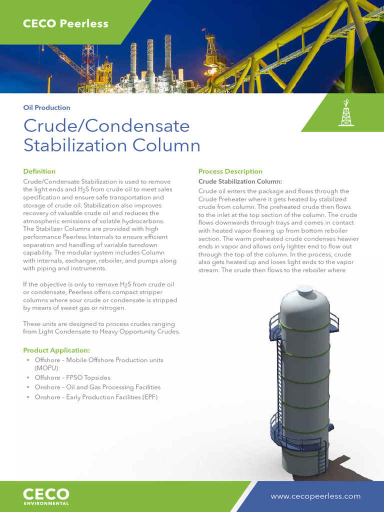 OP Crude Condensate Stabilization Column Final0420 | PDF | Petroleum | Oil