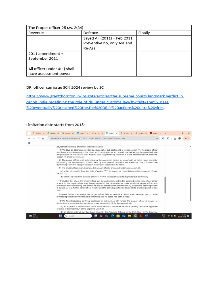 DRI Officer Assessment Powers Explained | PDF