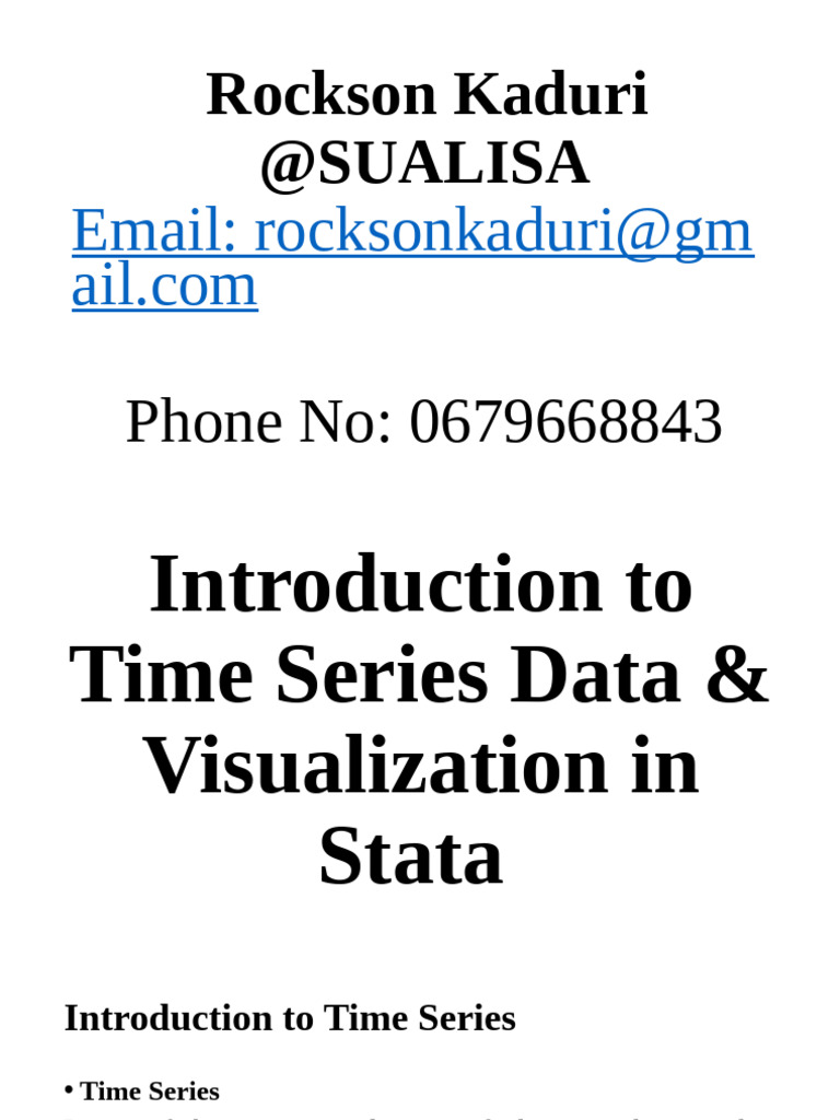 INTRODUCTION TO TIME SERIES | PDF | Stationary Process | Autoregressive ...