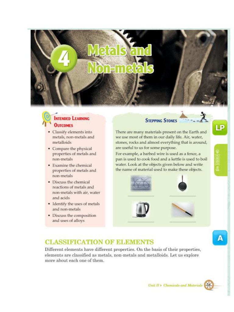 Metals and Nonmetals PDF | PDF