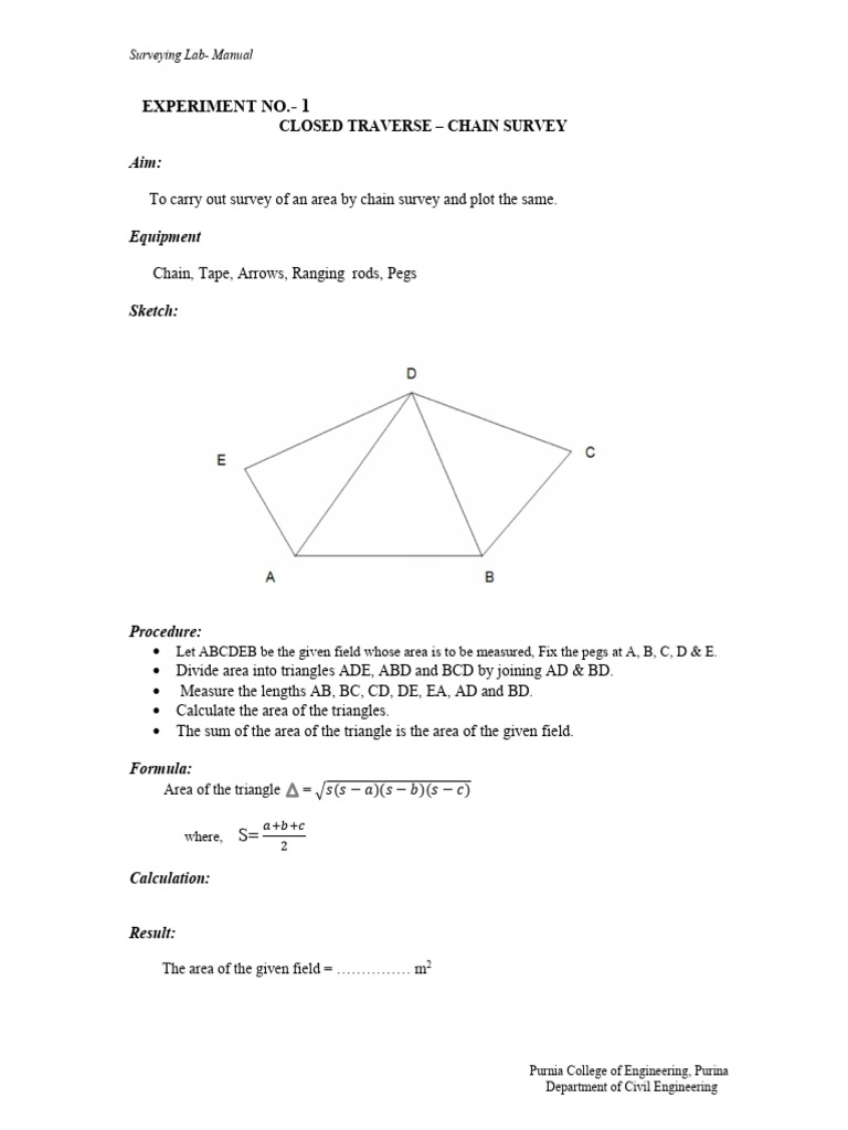 Closed Traverse Chain Survey Guide | PDF