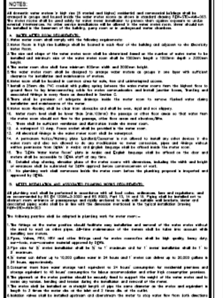 DEWA Water Meter Installation Guidelines | PDF