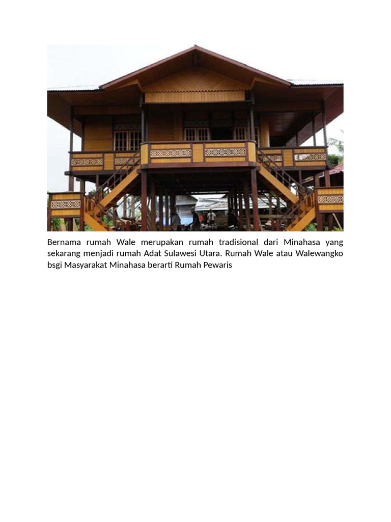 Bernama Rumah Wale Merupakan Rumah Tradisional Dari Minahasa Yang ...