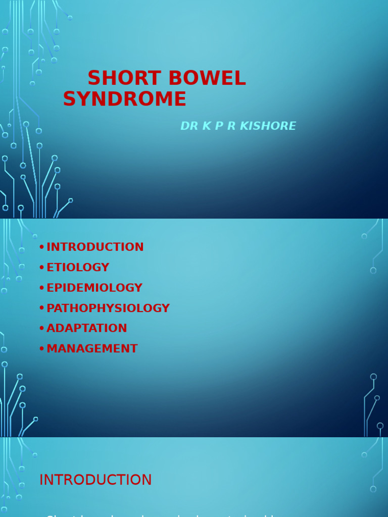 Short Bowel Syndrome Overview and Management | PDF | Small Intestine ...
