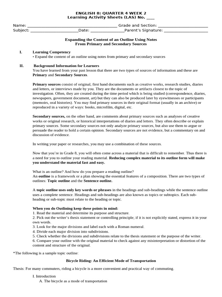 ENG8-Q4-Week-3-Primary and Secondary Sources | PDF | Vedas | Primary ...