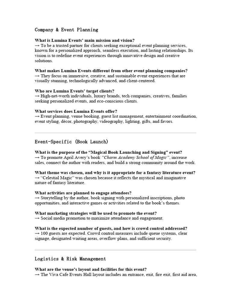 Lumina Events: Expert Event Planning Guide | PDF