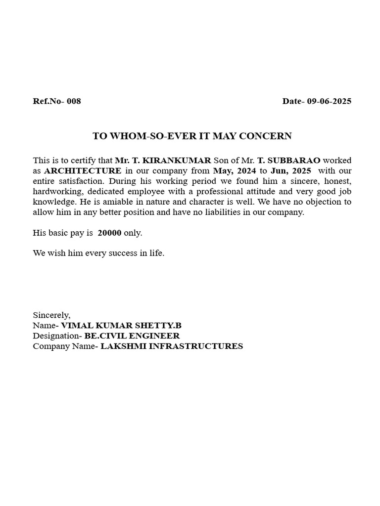 Experience Certificate 2 | PDF