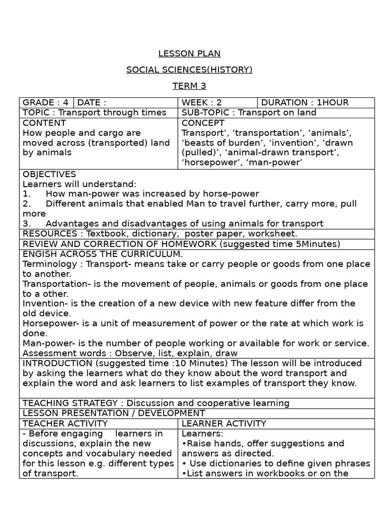 LESSON PLAN Week 2 and 3 New | PDF | Wheel | Lesson Plan