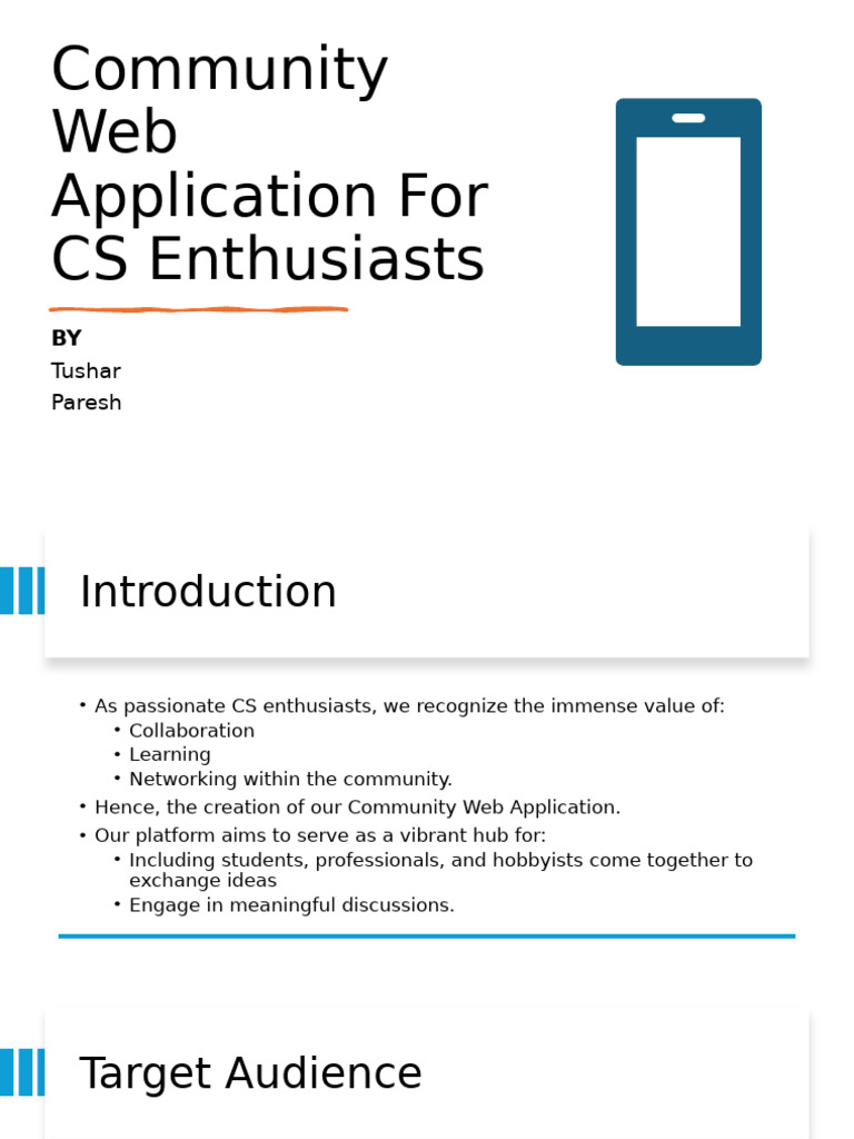 Community Web Application Presentation | PDF