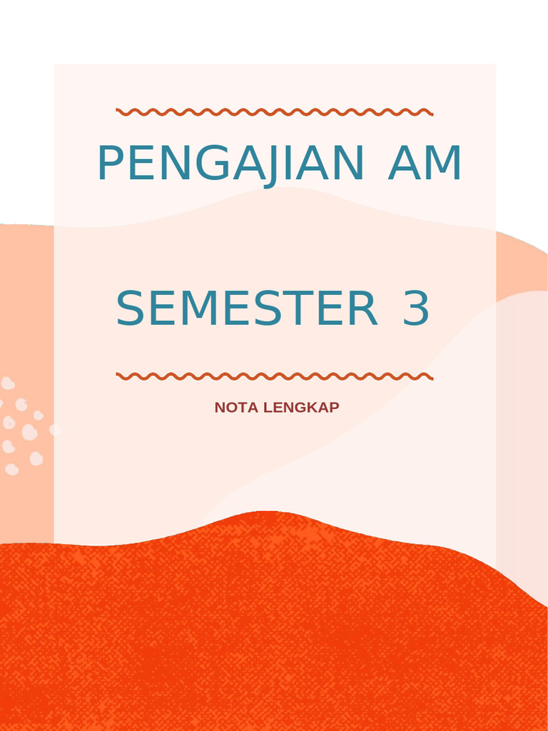 Nota Ringkas PAM STPM Sem 3 | PDF