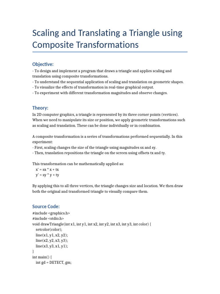 Scaled Triangle Report Bipul Ratna Shakya | PDF | Geometry | Computing