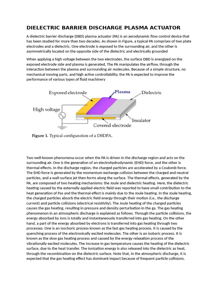 DBD Plasma Actuator for Flow Control | PDF | Airfoil | Gases