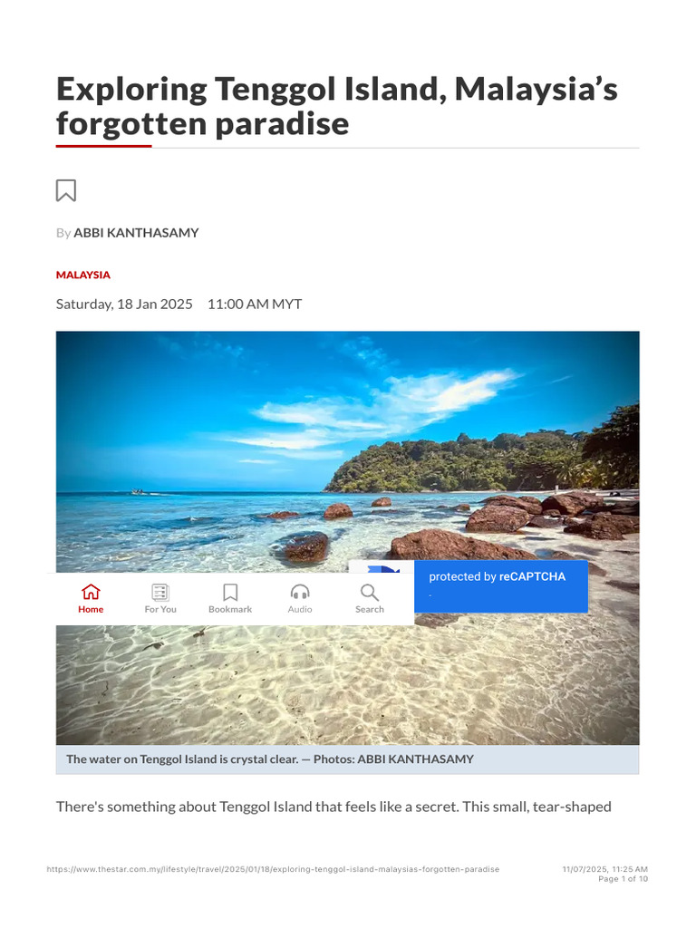 Discover Tenggol Island's Hidden Beauty | PDF