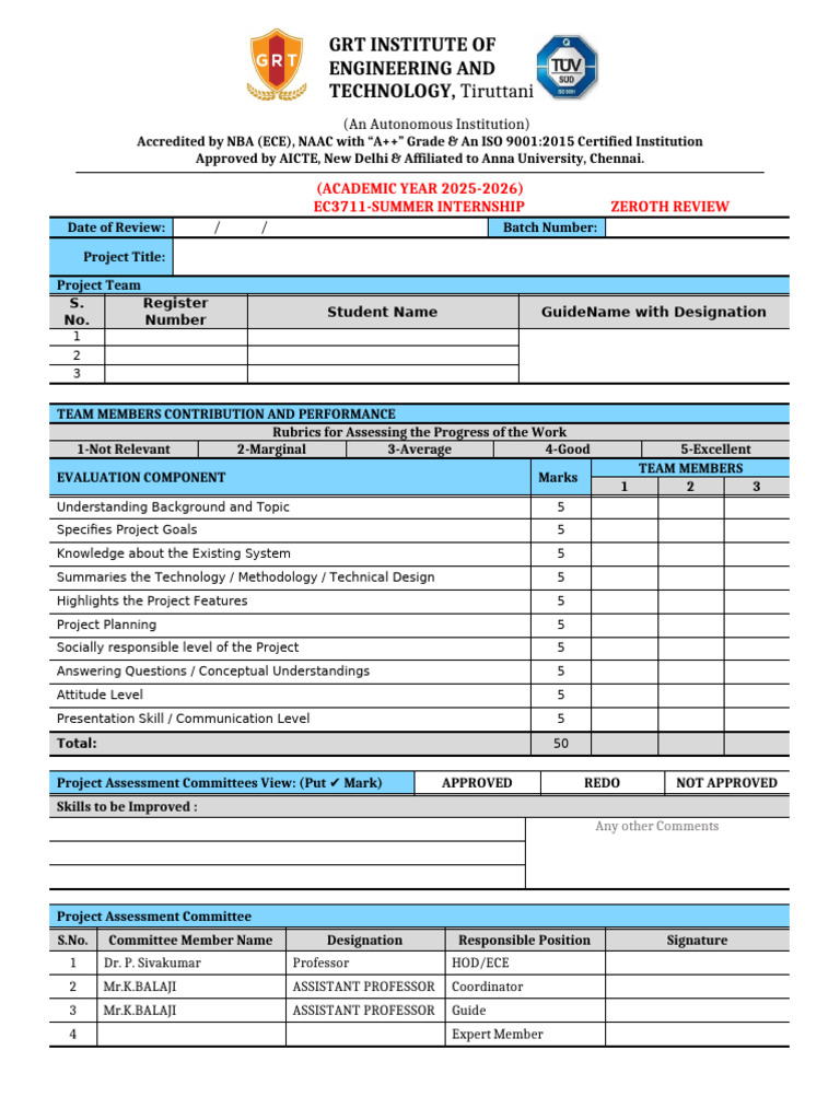 7 Project Evaluation Form Review 0 | PDF | Cognition | Learning