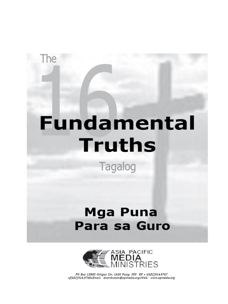 GOD The 16 Fundamental Truth Tagalog Teacher S MANUAL 1 | PDF