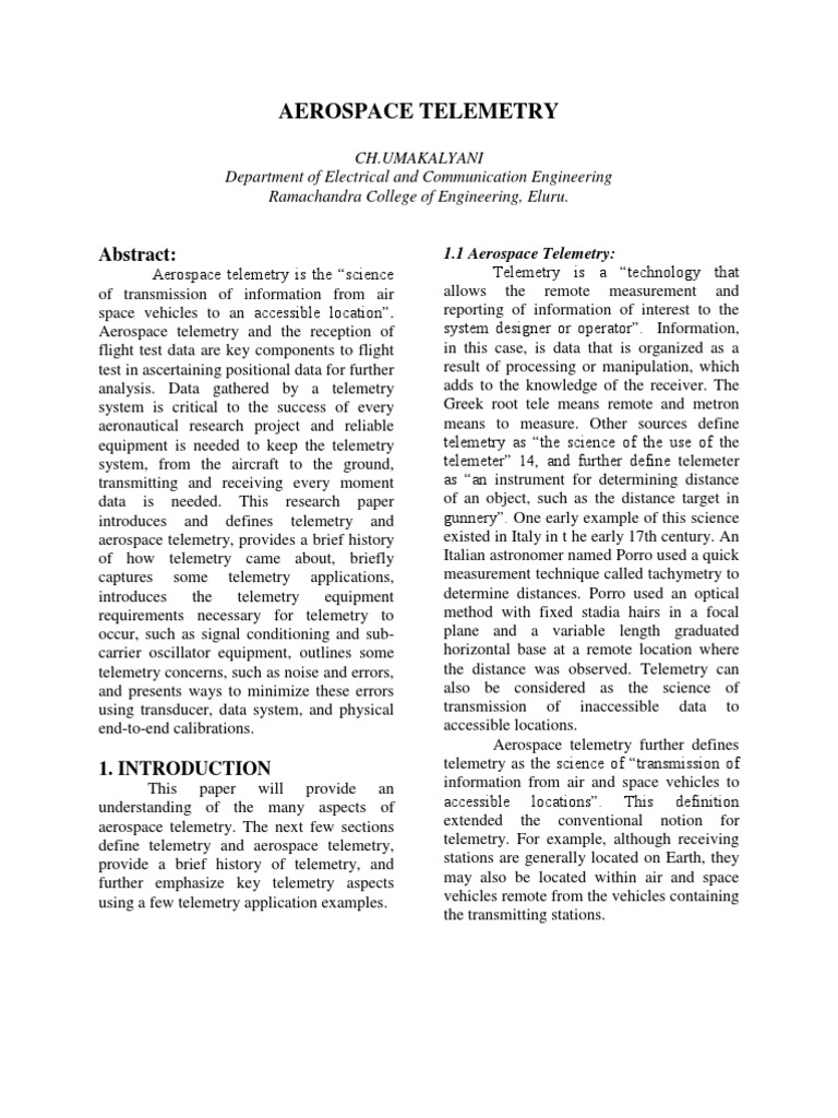 Aerospace Telemetry | PDF | Telemetry | Transmitter