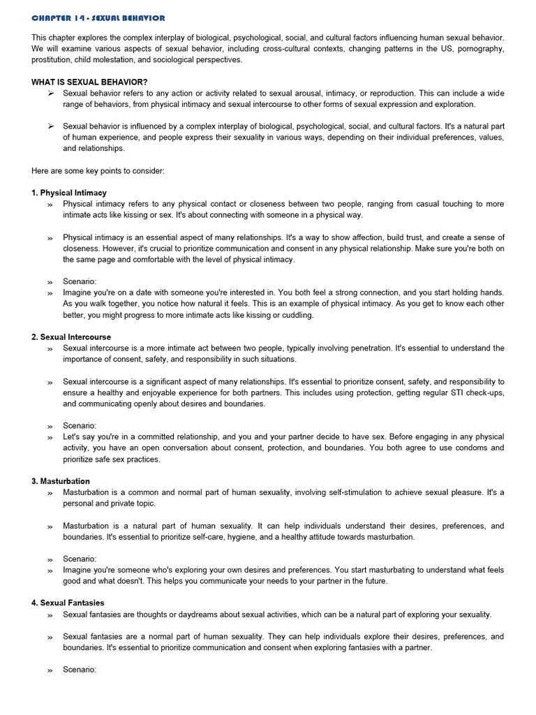 Hbse1 Chapter 14 Sexual Behavior | PDF | Prostitution | Safe Sex