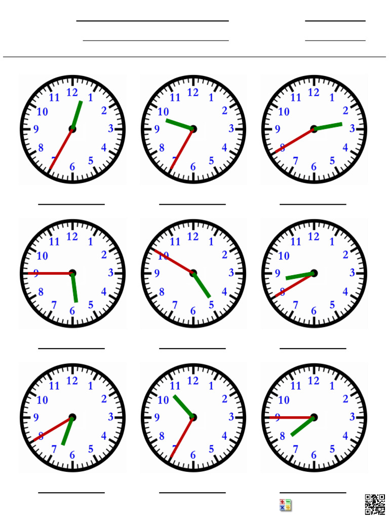 Telling Time Hands 31-59-5mins | PDF