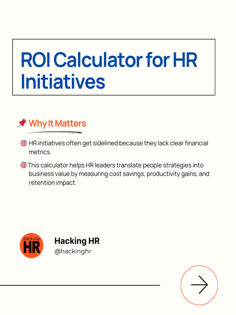HR ROI Calculator for Business Success | PDF | Employee Retention ...