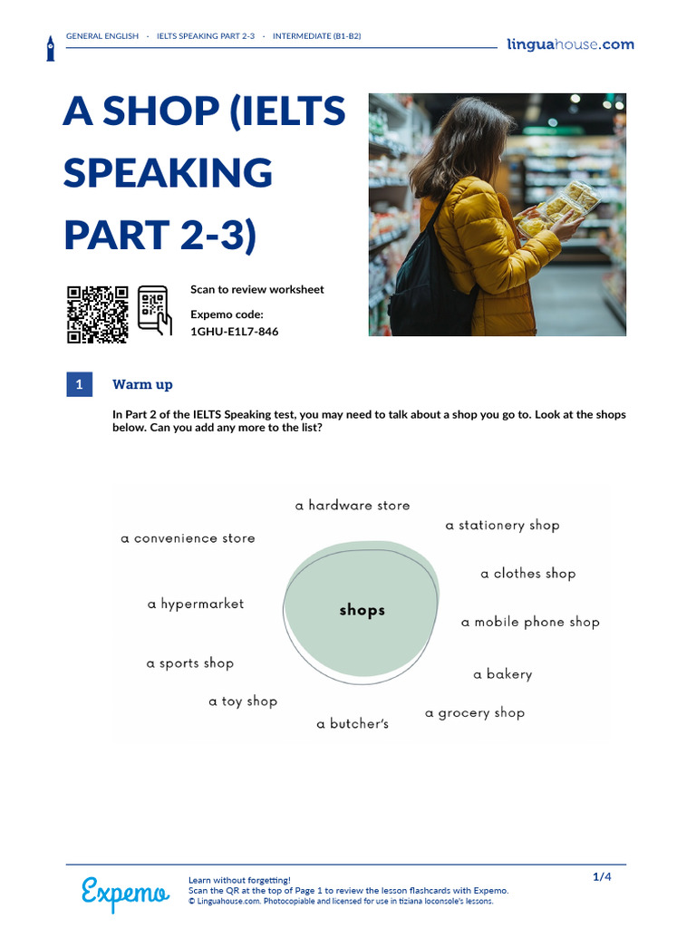 A Shop Ielts Speaking Part 2 3 British English Student | PDF | Supermarket