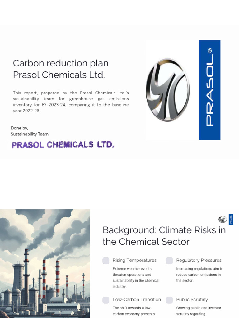 Prasol Chemicals Carbon Reduction Plan | PDF | Environmental Issues ...