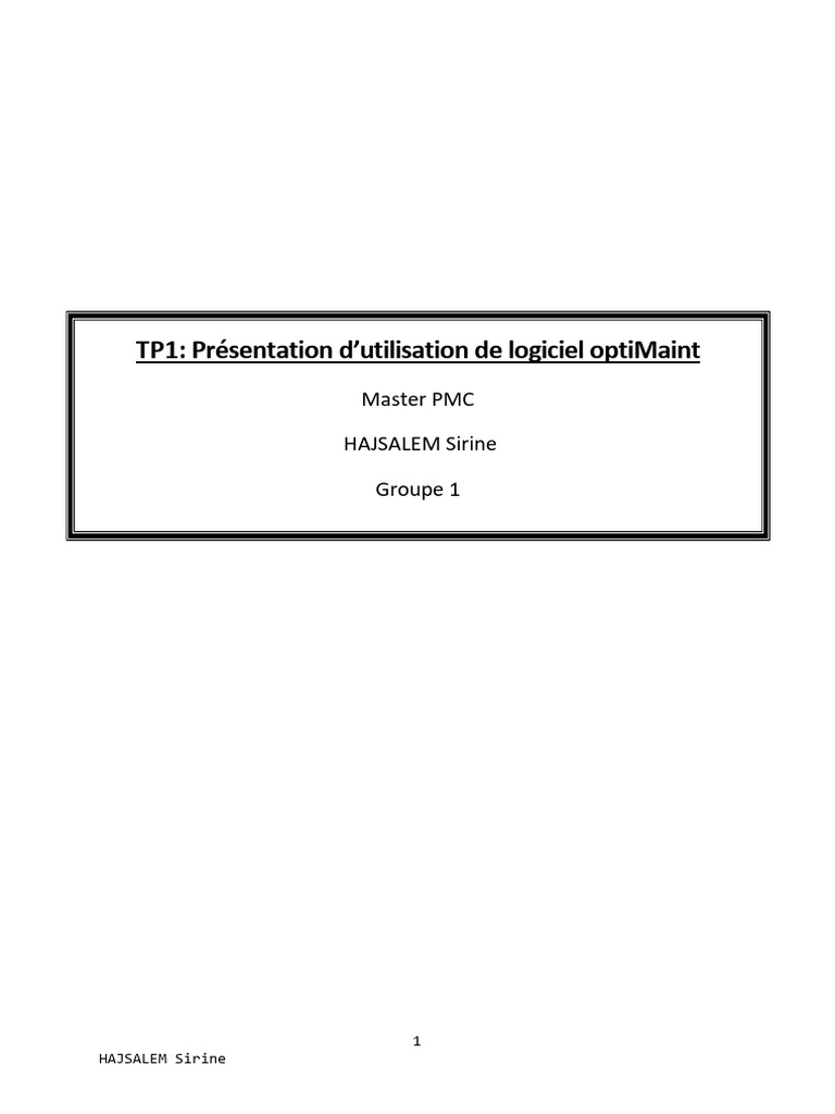 Atelier GMAO : Optimisation et Gestion | PDF | Optimisation ...