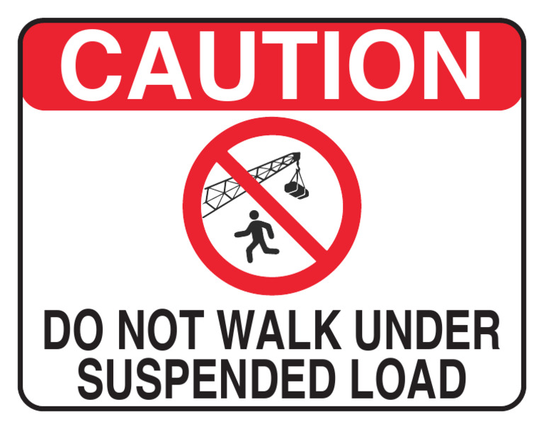 Pipecoating - Caution Do Not Walk Under Suspended Load - 38x30 CM | PDF