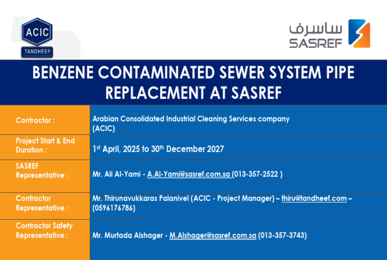 Project Details - Benzene Line Replacement 2025 - Acic - 120x80 CM | PDF