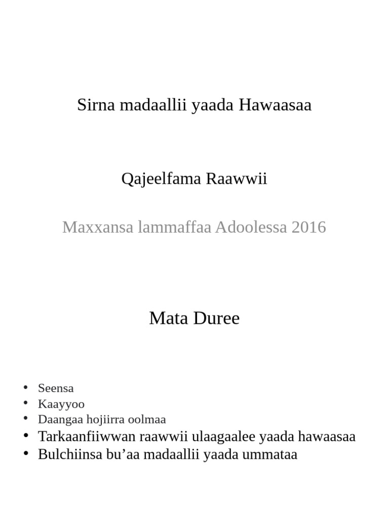 Oromiffaa PowerPoint Presentation | PDF