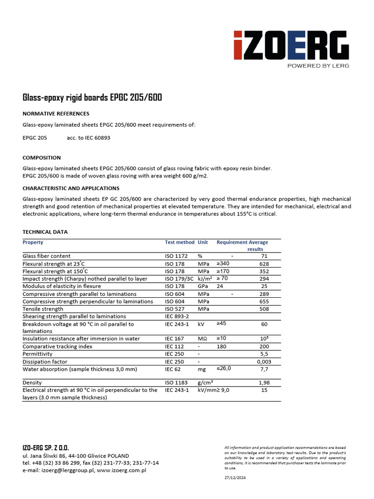 Glass-Epoxy Rigid Boards EPGC 205 600 | PDF | Strength Of Materials ...