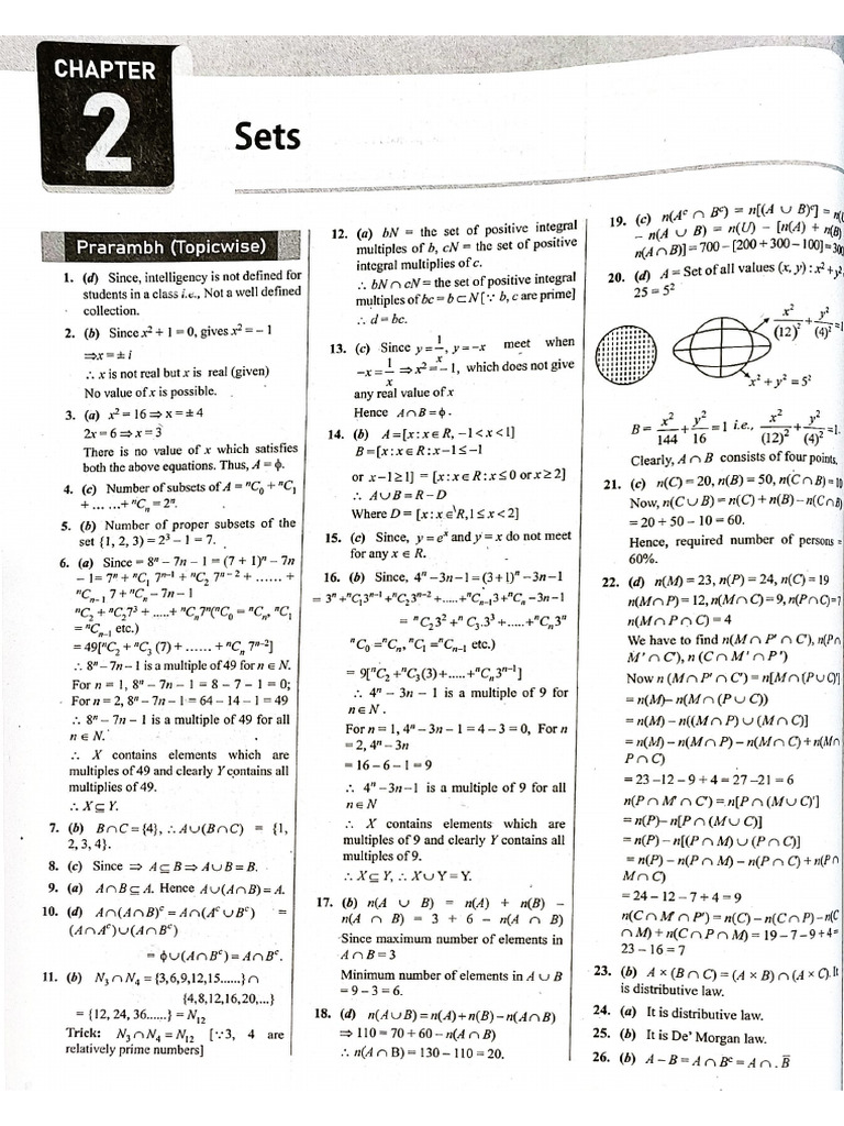 Class 11 (Sets) | PDF