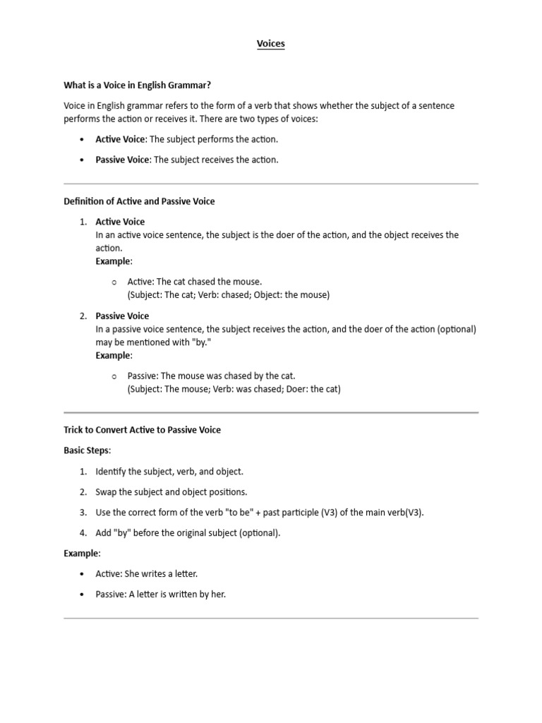 Voices 1 | PDF | Verb | Subject (Grammar)