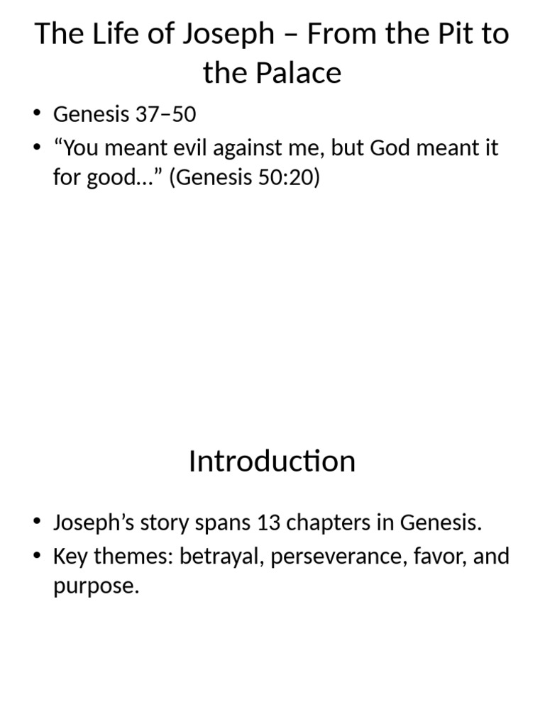 Joseph's Journey: From Pit to Power | PDF | Book Of Genesis | Jacob