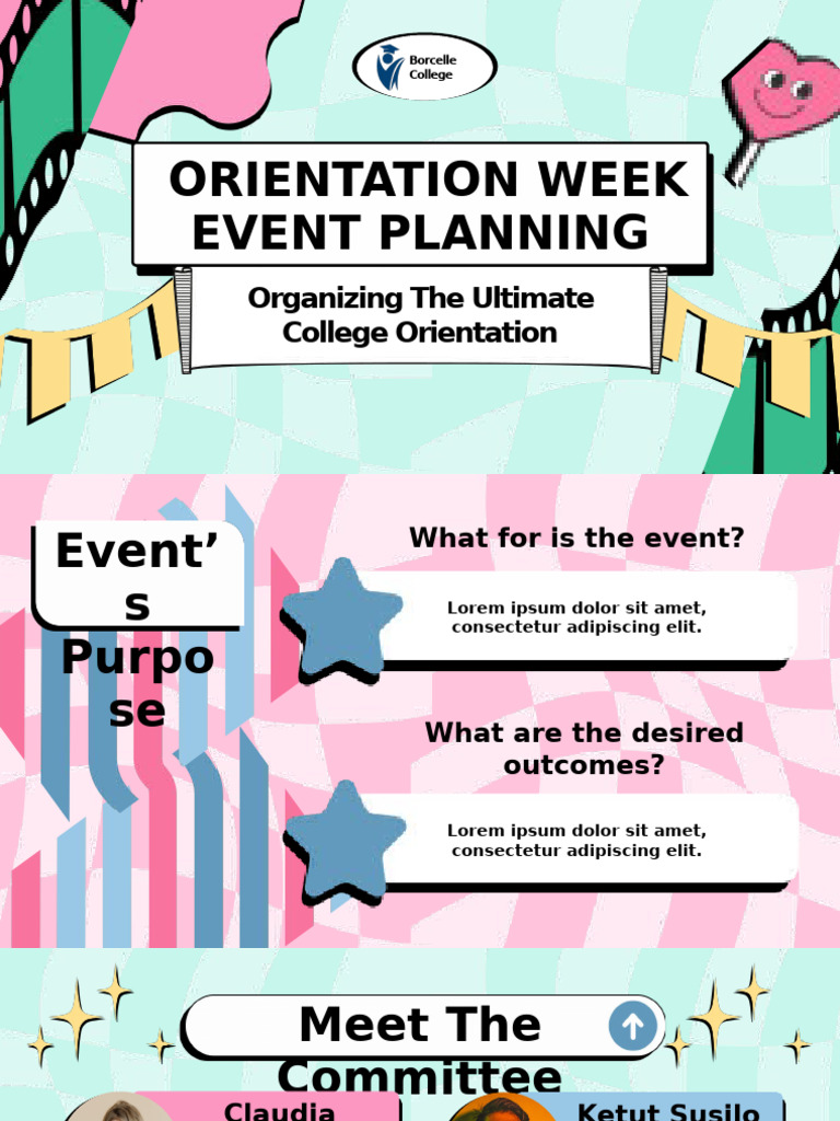 Blue Pink Retro Playful College Event Planning Presentation | PDF