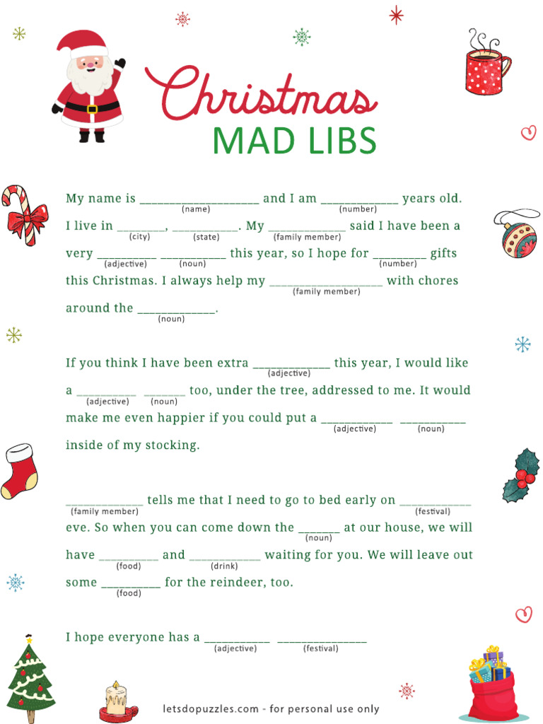Christmas Mad Libs | PDF