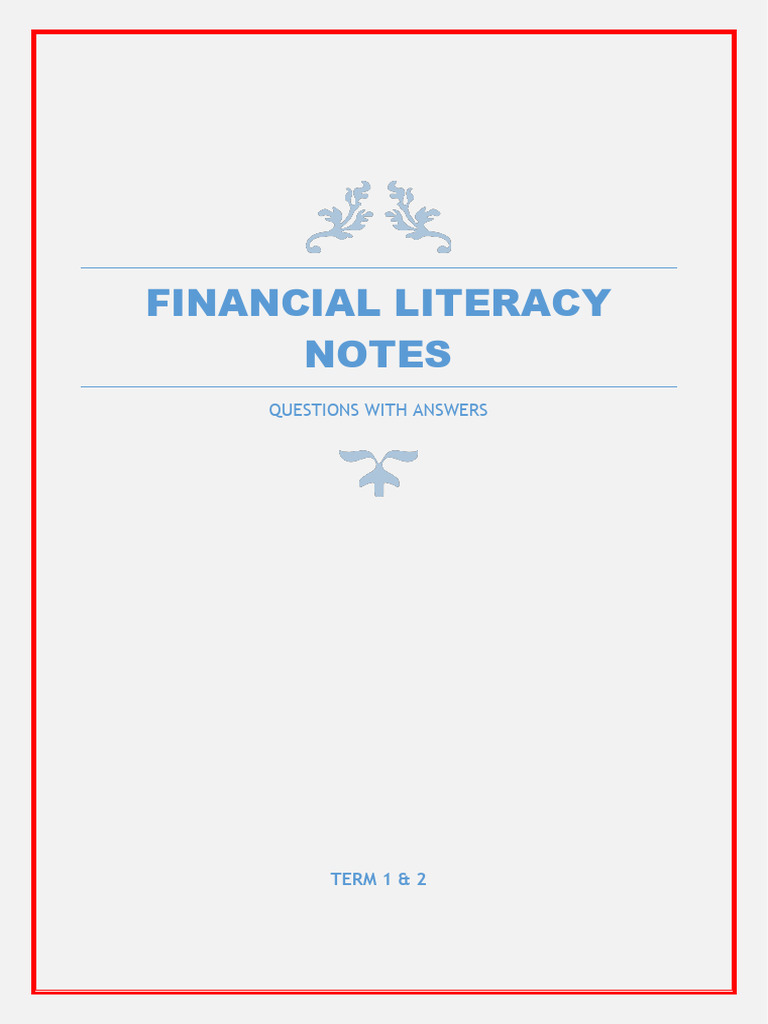 Grade 8 Financial Literacy Notes | PDF | Debits And Credits | Equity ...