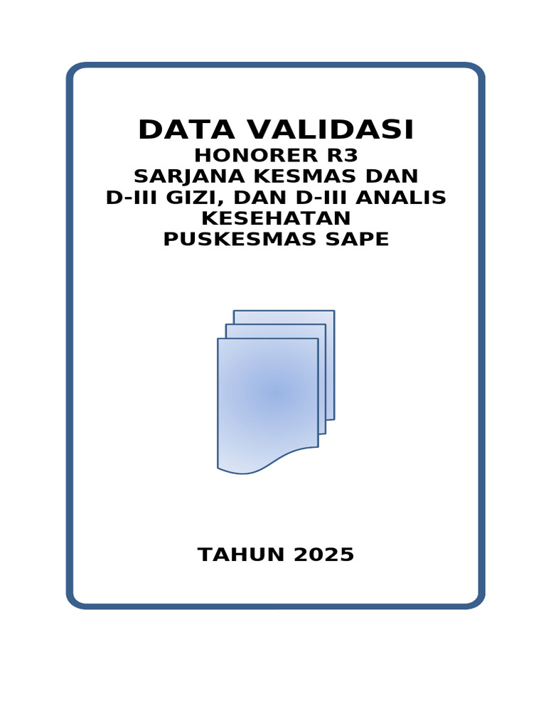 Sampul Data Validasi Puskesmas | PDF