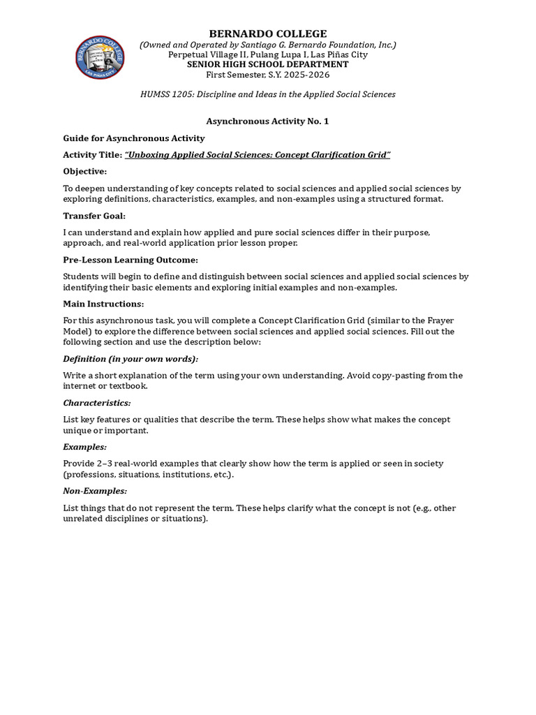 Asynchronous Activity No 1 | PDF | Science | Social Sciences